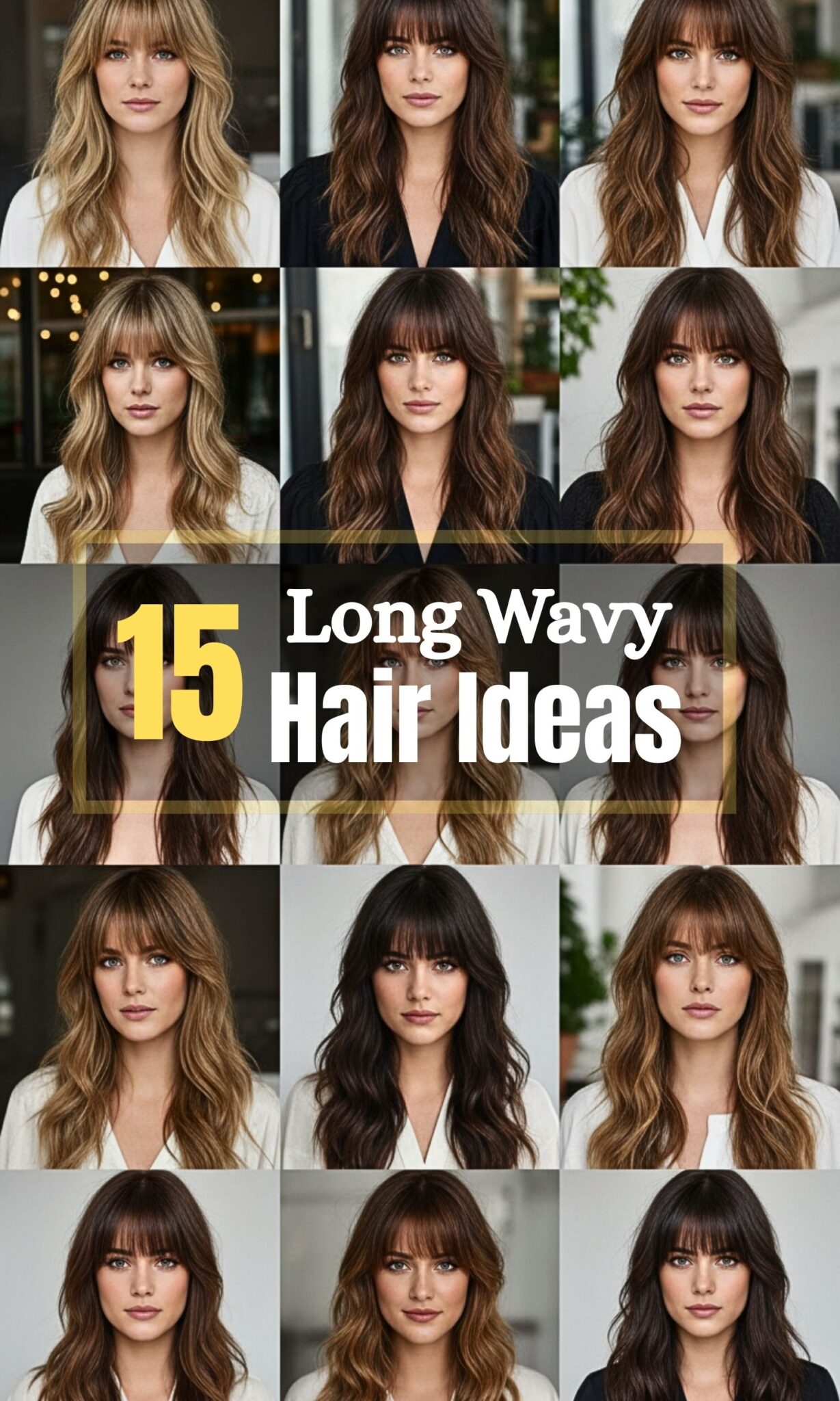 15 Gorgeous Long Wavy Hair Ideas with Curtain Bangs - Glowusae
